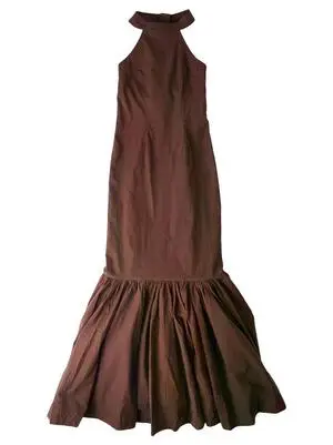 HOUSE OF SUNNY Halterneck Fishtail Dress - Brown