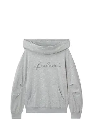 B+AB Embellished Cowl-neck Hoodie - Grey