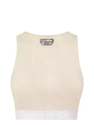 PLEIN SPORT Ribbed Sports Bra - Neutrals