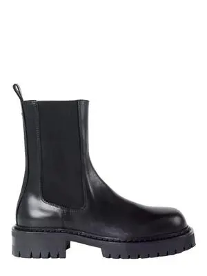 ANN DEMEULEMEESTER Elastic-panel Leather Boots - Black