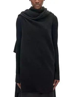 ANN DEMEULEMEESTER Felted-wool Draped Knitted Top - Black