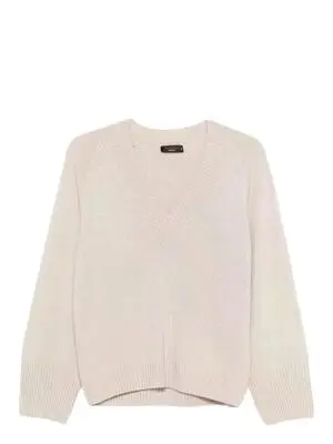 Incentive! Cashmere V-neck Long-sleeve Cashmere Sweater - Neutrals