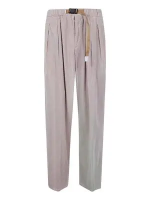 WHITE SAND Pleated Corduroy Trousers - Grey