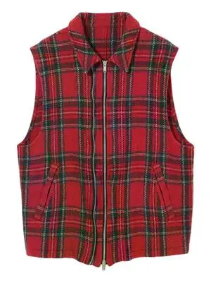 UNDERCOVERISM Plaid Wool Gilet - Red