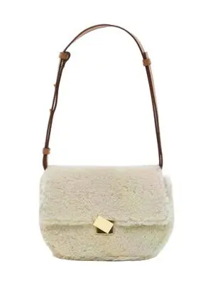 Closed Shearling Shoulder Bag - Neutrals