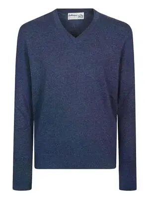 BALLANTYNE V-neck Cashmere Sweater - Blue