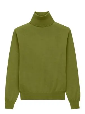 Saint Laurent Turtleneck Wool Sweater - Green