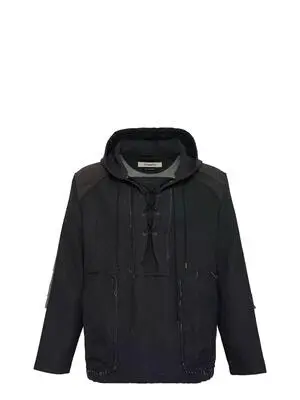 JIYONGKIM Raw-Edge Drawstring Hoodie