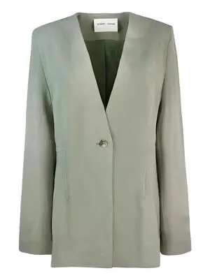 SAMSOE SAMSOE Single-button V-neck Blazer - Green
