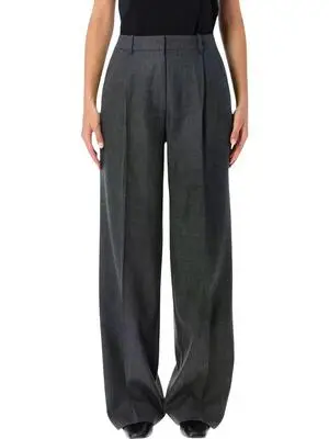 ANINE BING Pleated Wide-leg Trousers - Grey