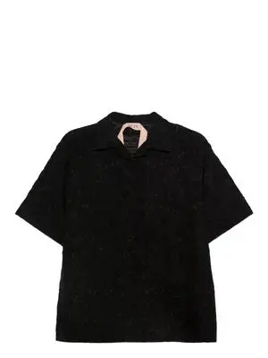 N°21 Lace-embellished Polo Top - Black