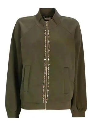 Liu Jo Embellished Zip-front Bomber Jacket - Green