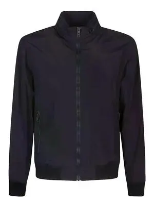 FAY High-neck Zip-front Bomber Jacket - Blue