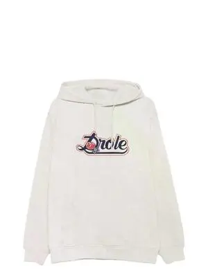Drole De Monsieur Rose-embellished Hoodie - Grey