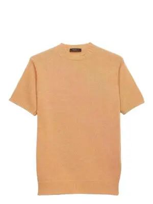 Prada Ribbed-knit Short-sleeve T-shirt - Neutrals