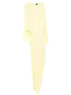 TOM FORD Long-sleeve Side-slit Gown - Neutrals