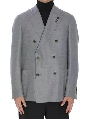 LARDINI Double-breasted Jacket - Grey