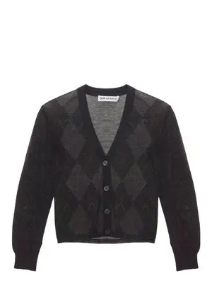 Our Legacy Ivy Argyle-pattern Cardigan - Black