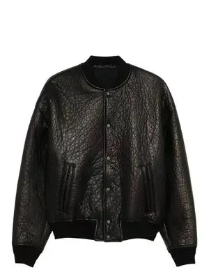 SALVATORE SANTORO Leather Bomber Jacket - Black