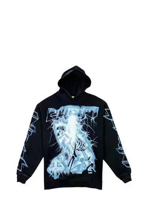 GUAPI Lightning-skeleton Print Hoodie - Black