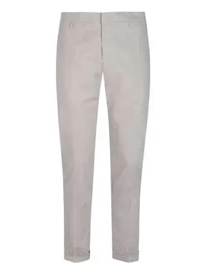DONDUP Pleated Cuffed Straight-leg Trousers - Neutrals
