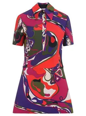 Emilio Pucci Abstract-print Colla Dress - Red