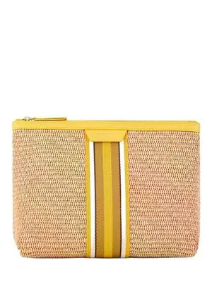 AQUAZZURA Stripe Raffia Clutch - Yellow