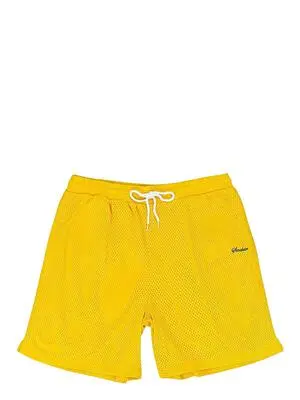 SINCLAIR Script-logo Mesh Shorts - Yellow