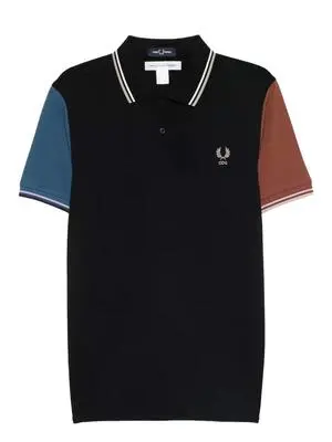 Comme Des Garçons Colour-block Polo Shirt - Black