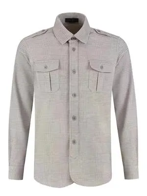 Sease Checked Shirt Jacket - Neutrals
