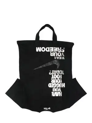 BLACK COMME DES GARÇONS X Nike Slogan-print Tote Bag - Black