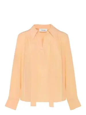 YVES SALOMON Tie-neck Silk Blouse - Orange