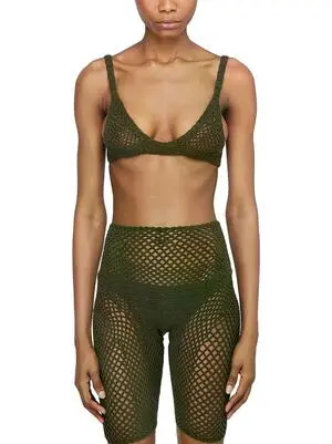 ISA BOULDER Explore Crochet-knit Bra - Green