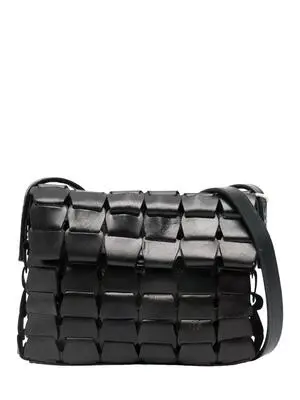 Dragon Diffusion Woven Leather Shoulder Bag - Black