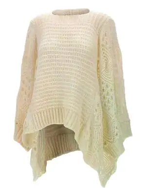 MAURIZIO MYKONOS Textured Knit Batwing-sleeve Sweater - White