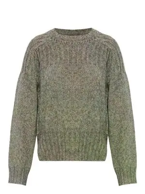 Munthe Ribbed Knit Crew Neck Sweater - Grey
