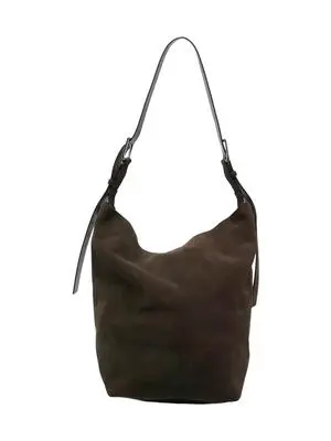 P.a.r.o.s.h Buckle-fastening Suede Shoulder Bag - Brown