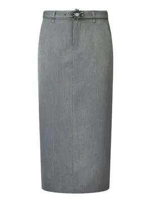 Liu Jo Pencil Skirt With Buckle Detail - Grey