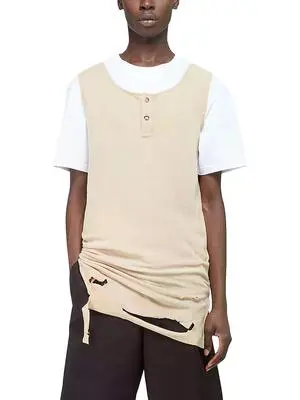 YOUTHS IN BALACLAVA Distressed-finish Vest - Neutrals