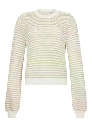 Liu Jo Striped Button-detailed Jumper - 04120 White
