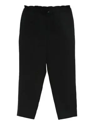 BLACK COMME DES GARÇONS Elasticated-waist Wool Trousers - Black