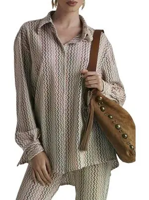 Pho Firenze Chevron-print Shirt - Neutrals