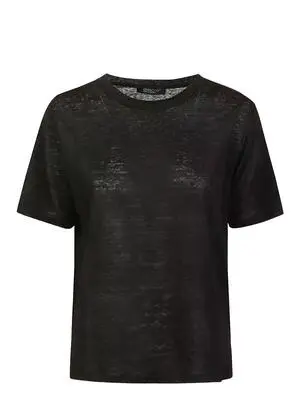 ARAGONA Linen T-shirt - Black