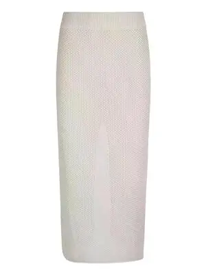 CANESSA Open-knit Midi Skirt - White