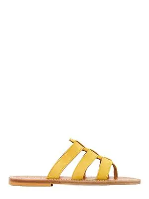 K.JACQUES Three-band Leather Flat Sandals - Yellow