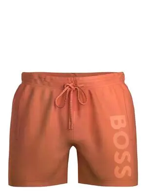 BOSS Logo Drawstring Shorts - Orange