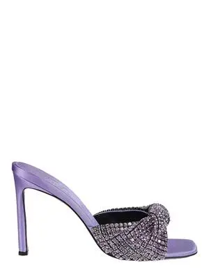 SERGIO ROSSI 115mm Crystal-embellished Satin Sandals - Purple