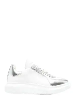 Alexander McQueen Oversized Metallic-panel Leather Sneakers - White