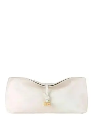 Elisabetta Franchi Boulevard Leather Tie-fastening Clutch - Neutrals