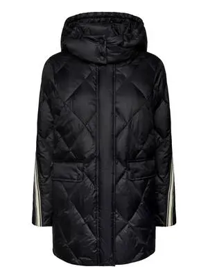 ELENA MIRO` Quilted Stripe-detail Jacket - Black
